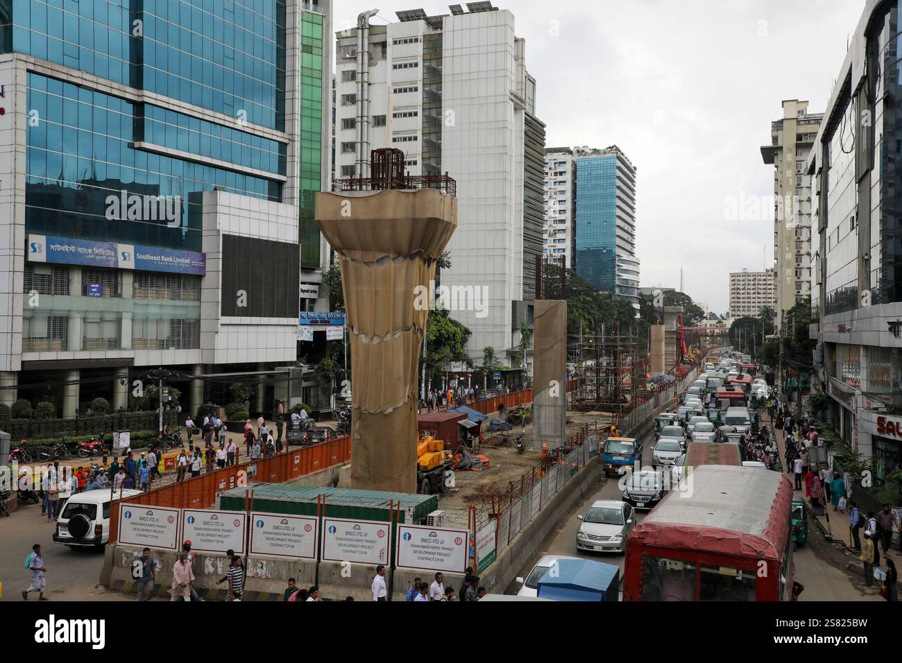 Construction of the Dhaka Metro Rail in Agargaon, Dhaka, Bangladesh ...