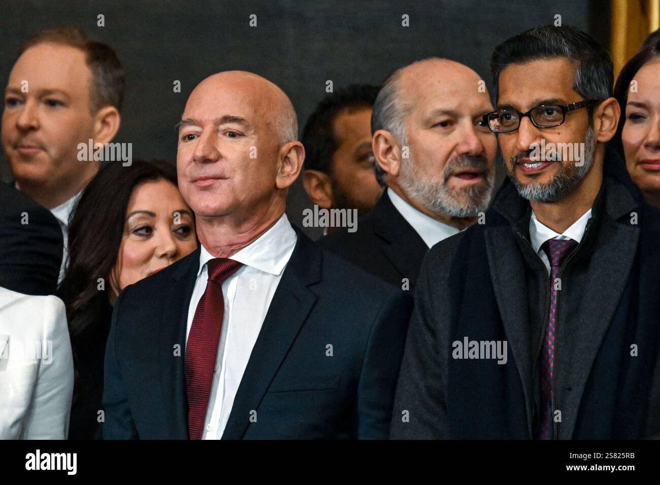 Washington, United States. 20th Jan, 2025. Jeff Bezos and Sundar Pichai ...