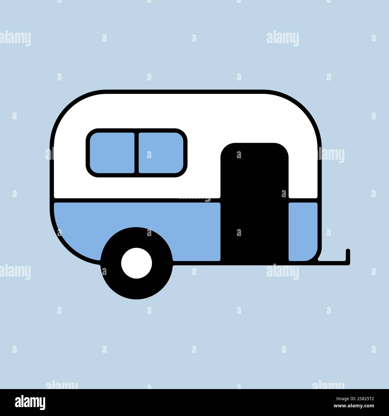 Caravan trailer vector isolated icon. Camping sign. Graph symbol for ...
