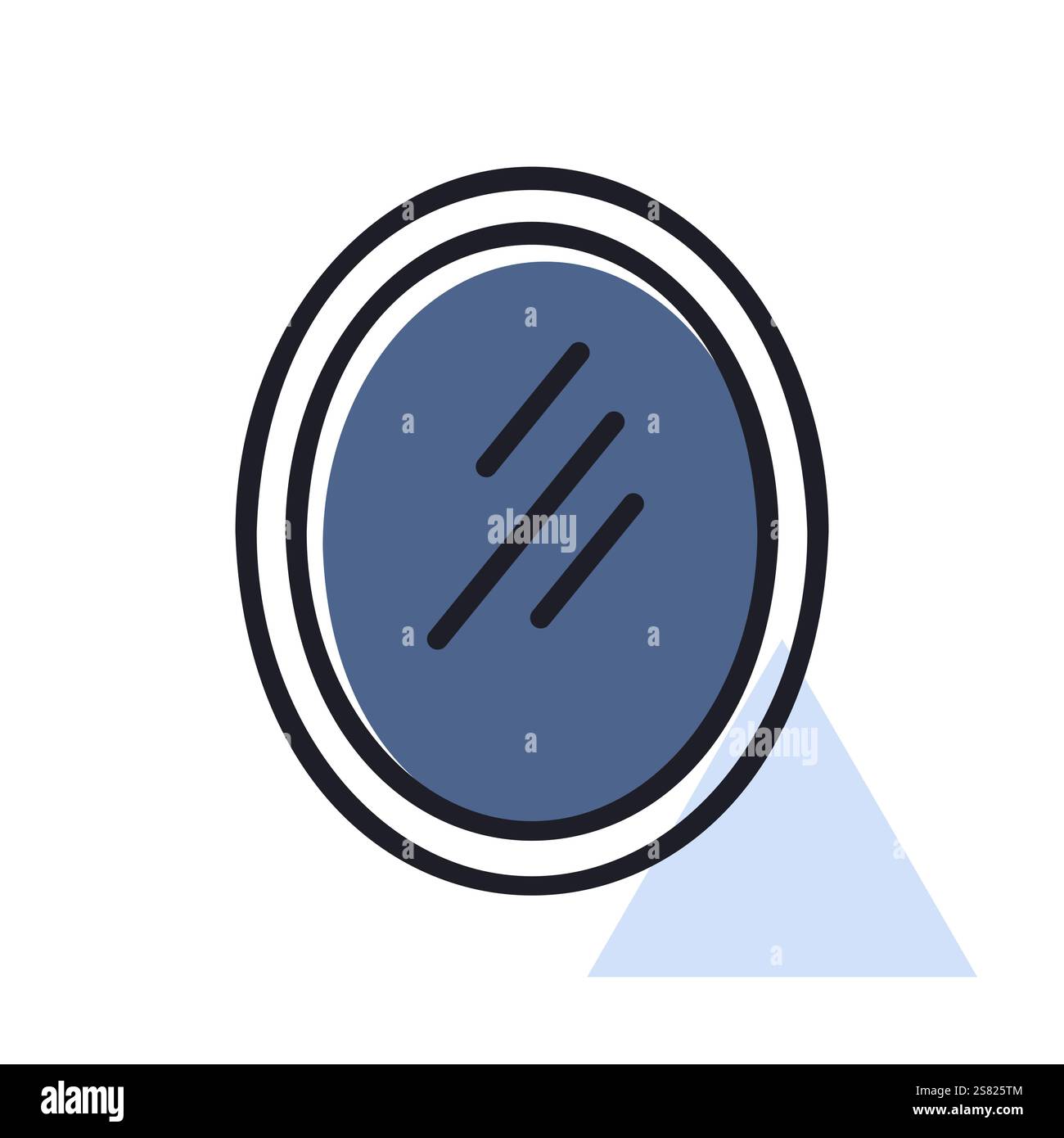 Oval mirror vector icon. Graph symbol for furniture, web site and apps ...