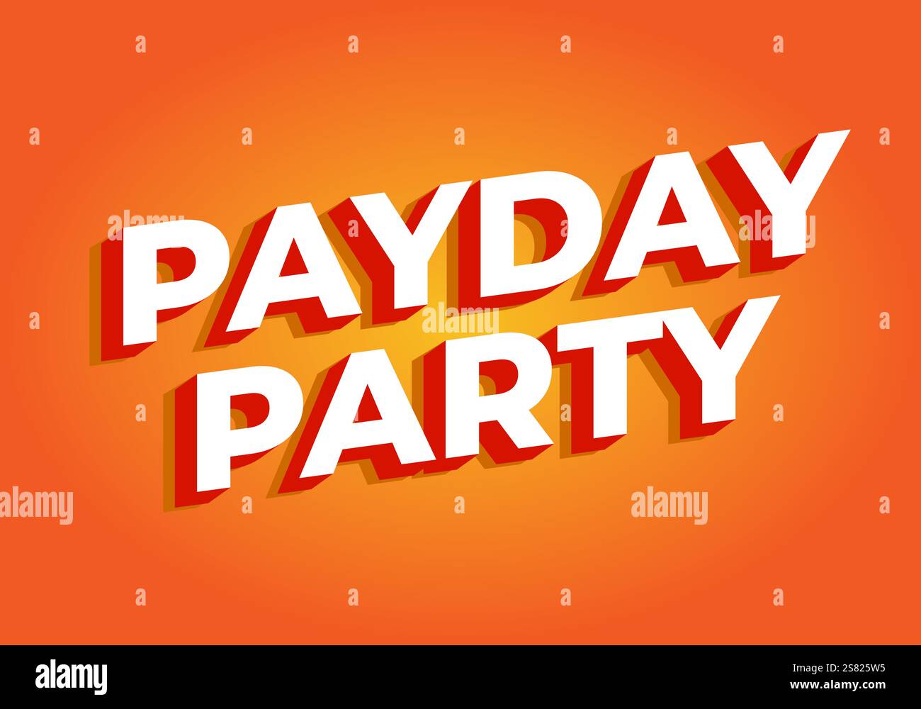 Payday party. Text effect design for social media ads in 3D style Stock ...