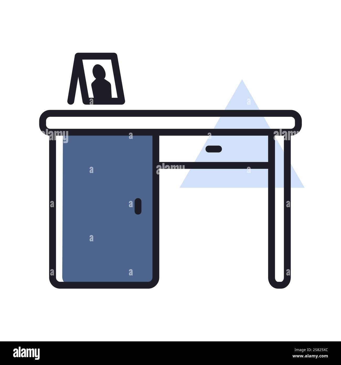 Desk vector icon. Office desk sign. Graph symbol for furniture, web ...