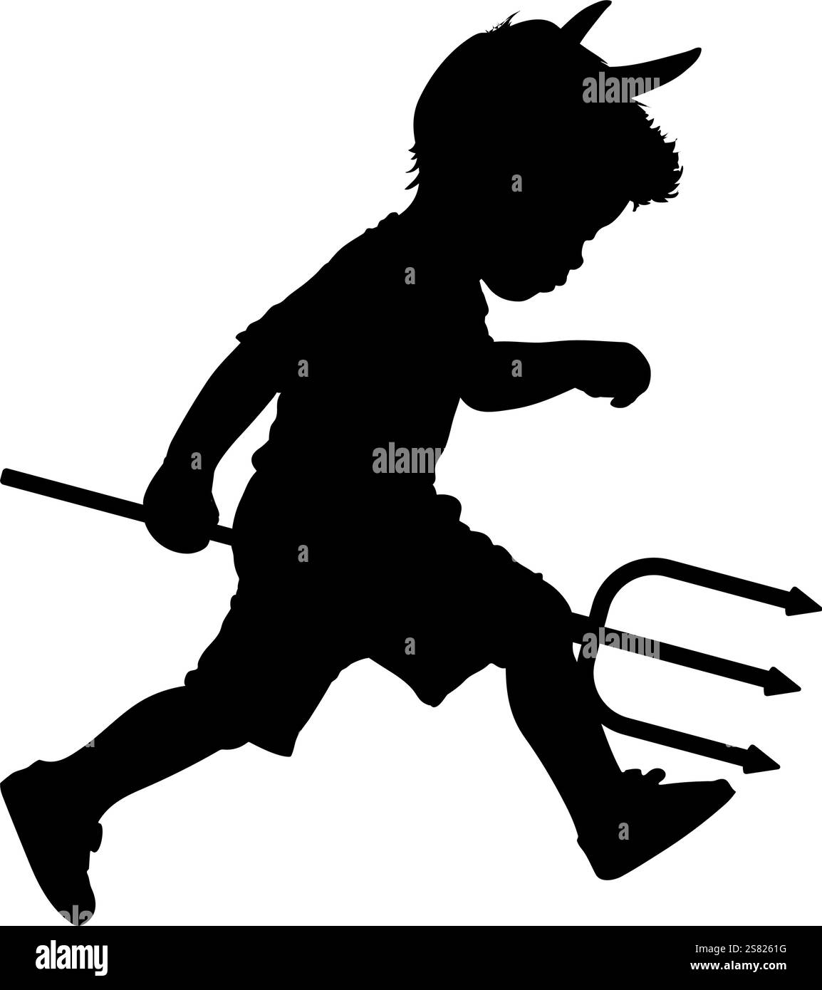 child dressed as devil, boy in halloween costume Stock Vector Image ...