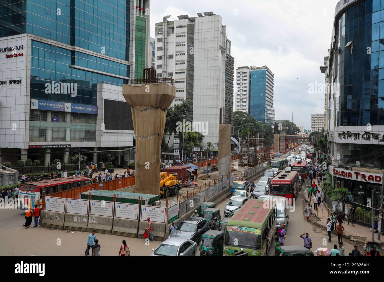 Construction of the Dhaka Metro Rail in Agargaon, Dhaka, Bangladesh ...