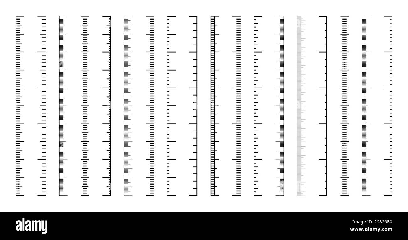 Vertical measurement scales with divisions. Realistic scale for ...