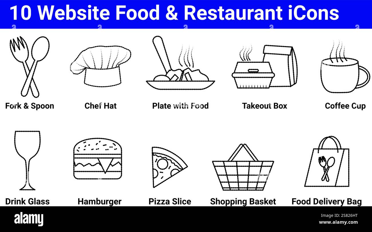 10 website Food and Restaurant icons set Stock Vector Image & Art - Alamy