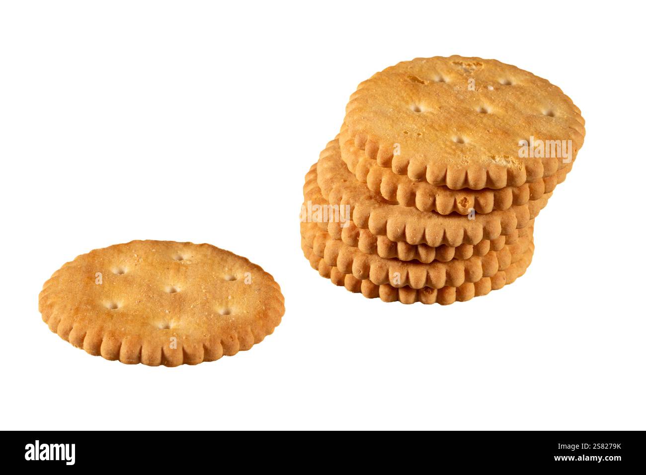Stack of breakfast crackers, isolate on white background Stock Photo ...