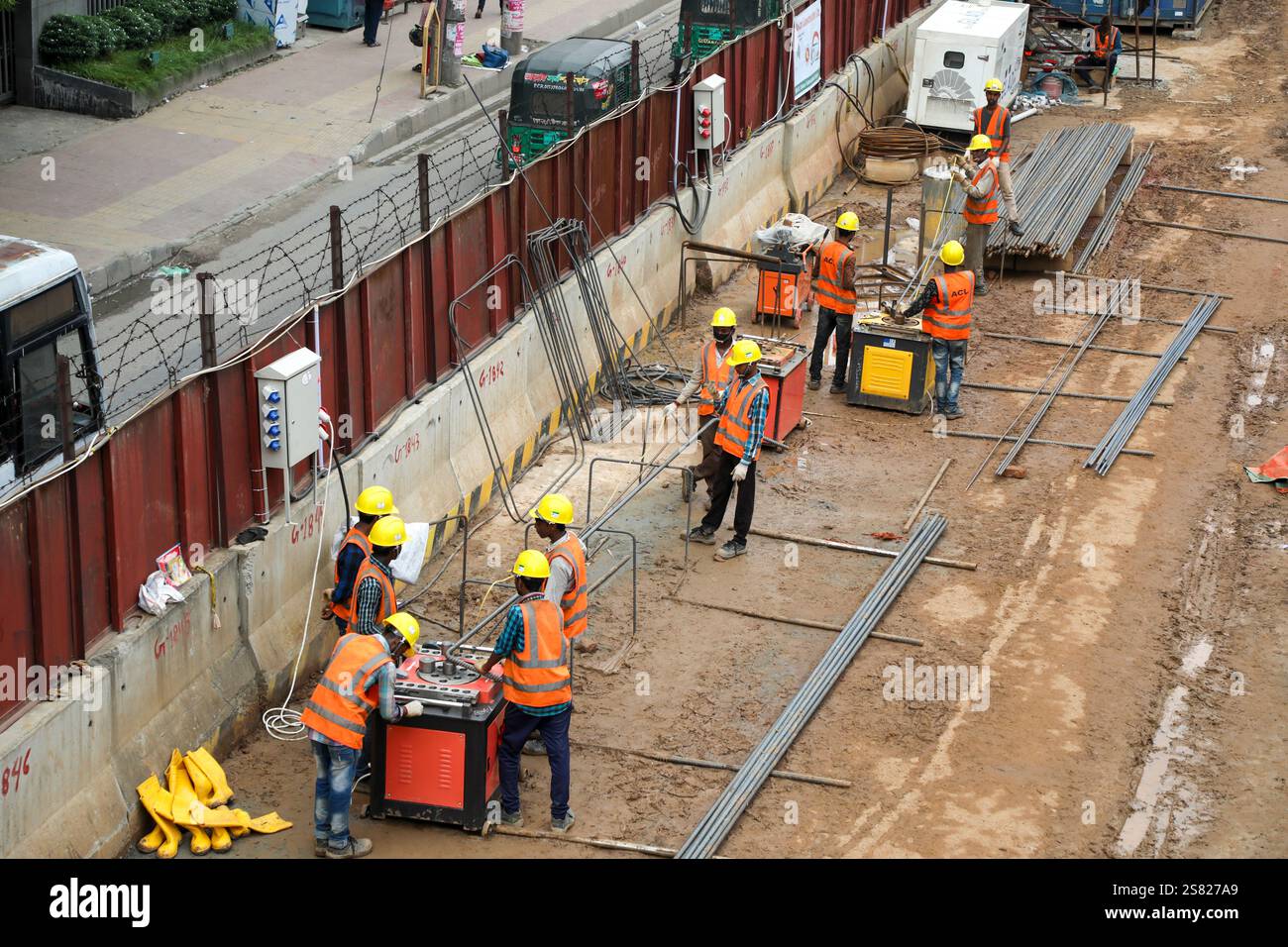 Construction of the Dhaka Metro Rail in Agargaon, Dhaka, Bangladesh ...
