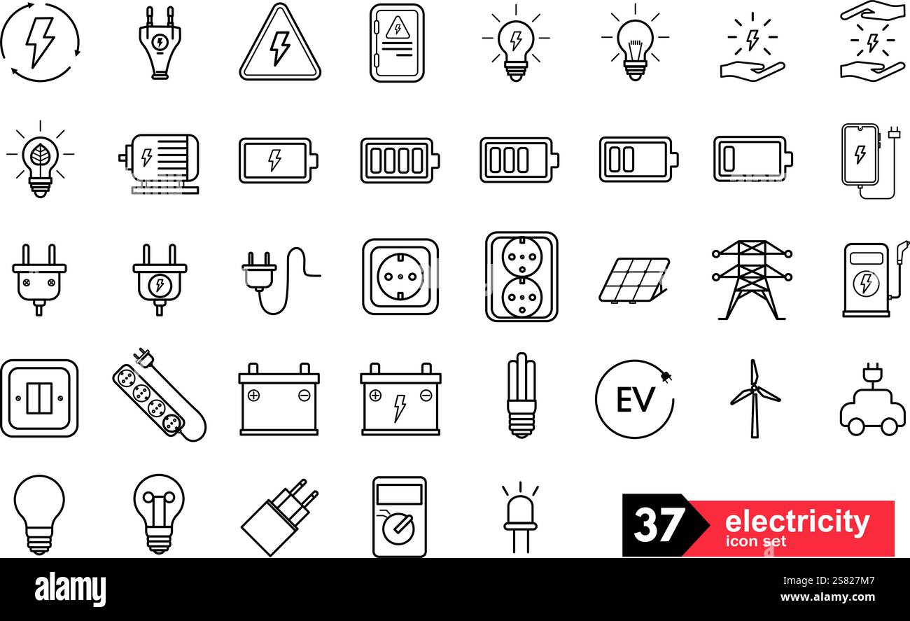 electricity, electricity - vector icon Stock Vector Image & Art - Alamy
