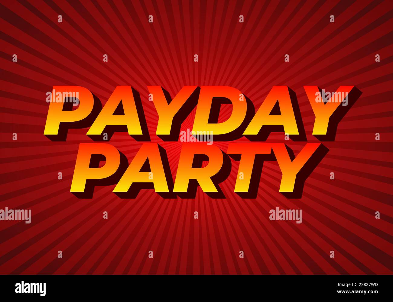 Payday party. Text effect design for social media ads in 3D style Stock ...