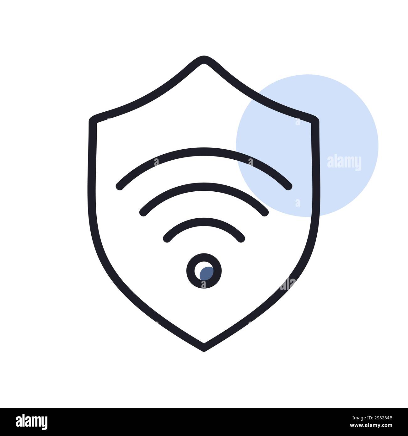 Protection wifi vector icon. Private network. Shield with wi-fi symbol ...