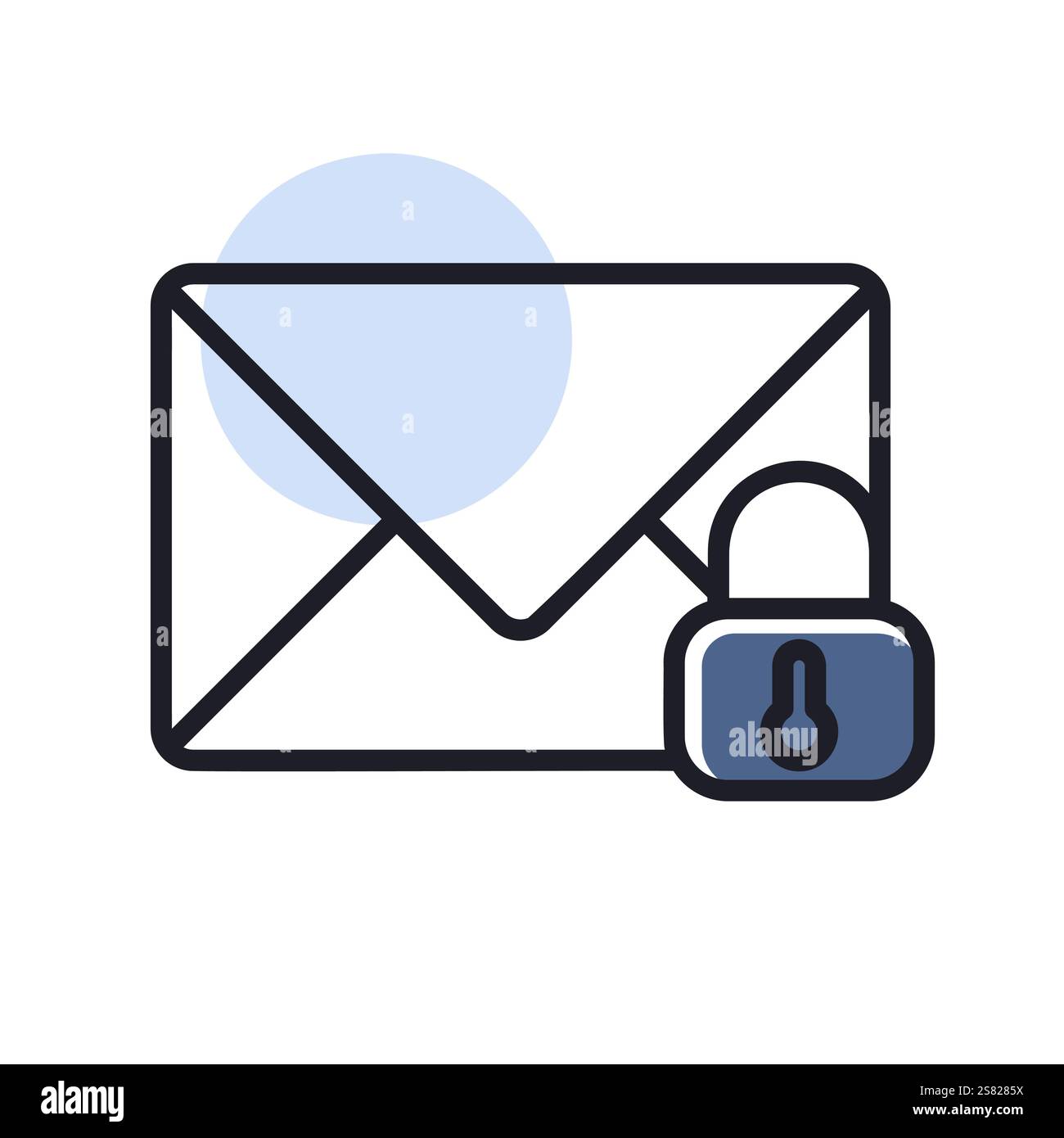Lock envelope vector icon. Unlock envelope sign. Security sign. Graph ...