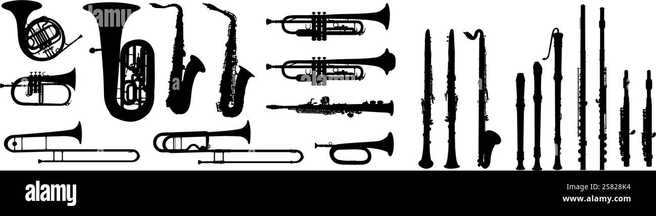 set of instruments silhouette Stock Vector Image & Art - Alamy
