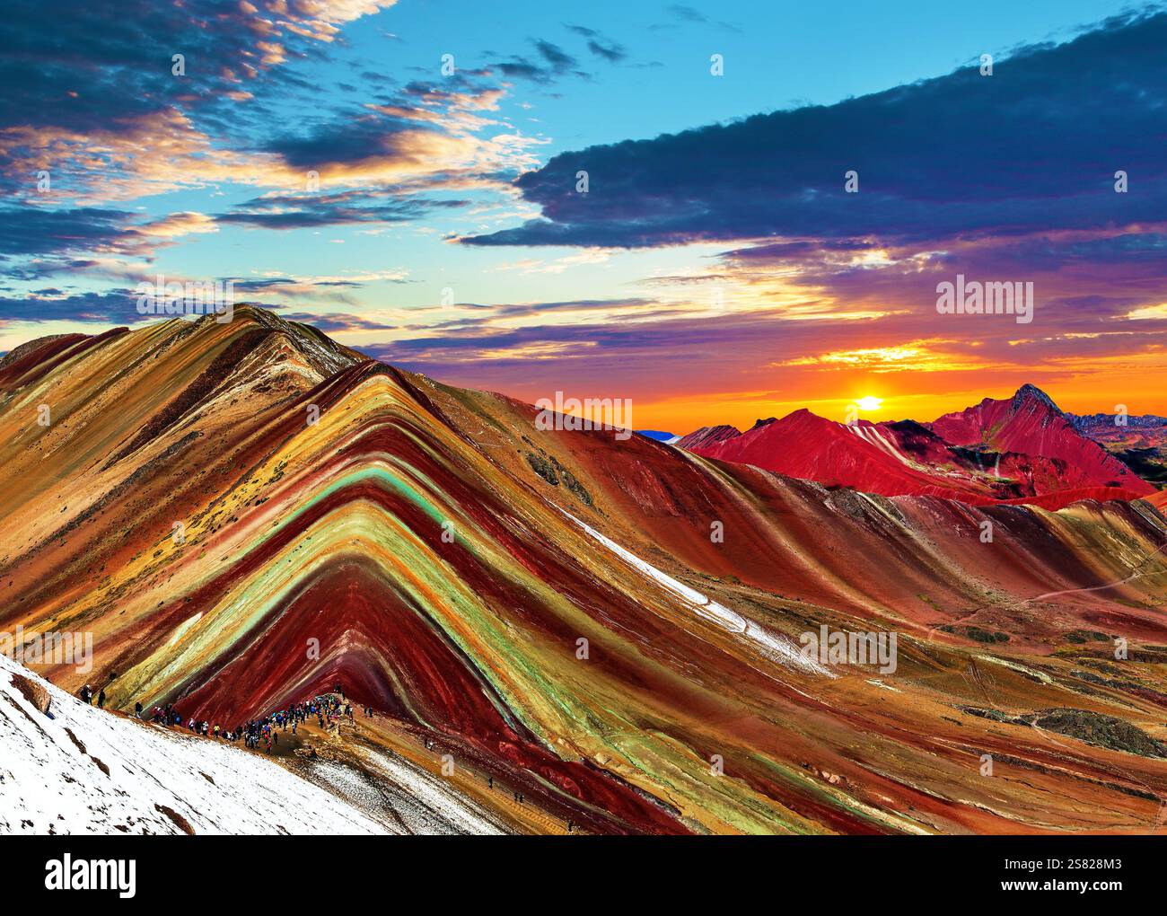 Rainbow mountains or Vinicunca Montana de Siete Colores, Cuzco region ...