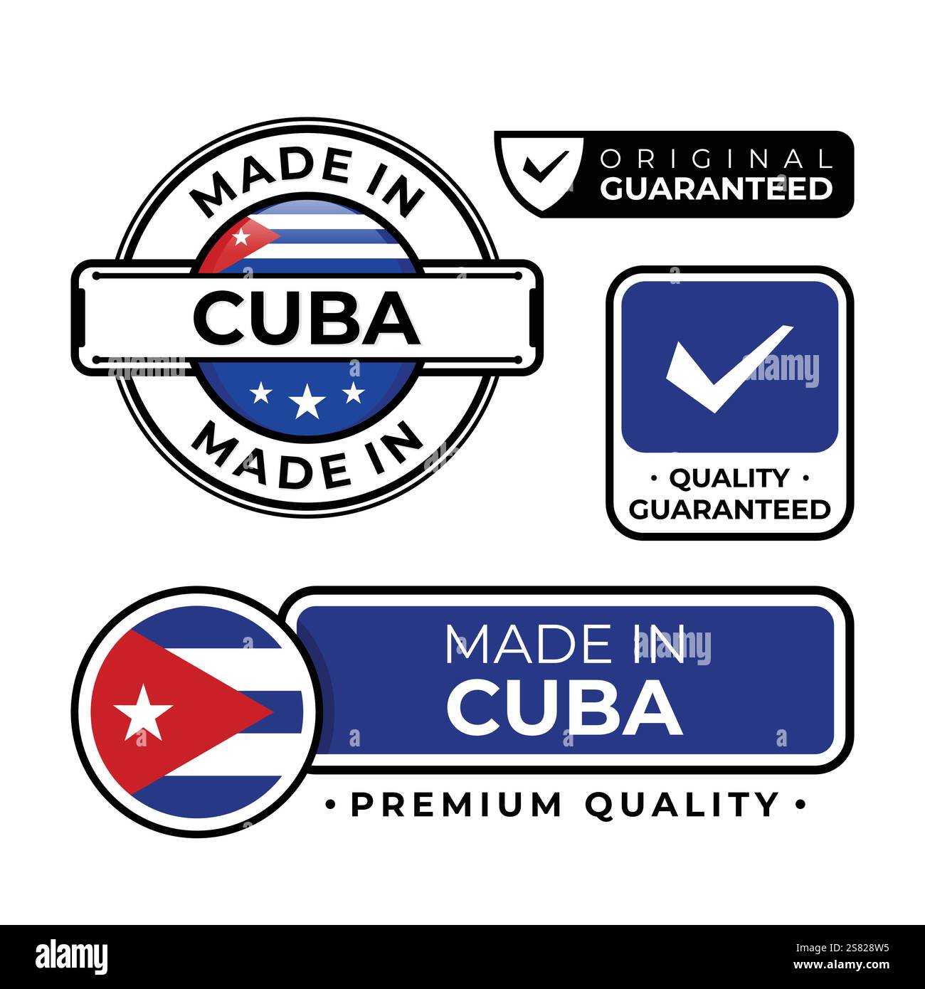 Badge bundle made in Cuba label icon emblem isolated on white ...