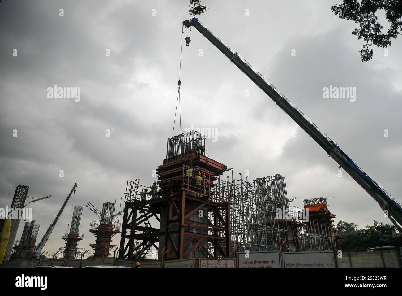 Construction of the Dhaka Metro Rail in Agargaon, Dhaka, Bangladesh ...
