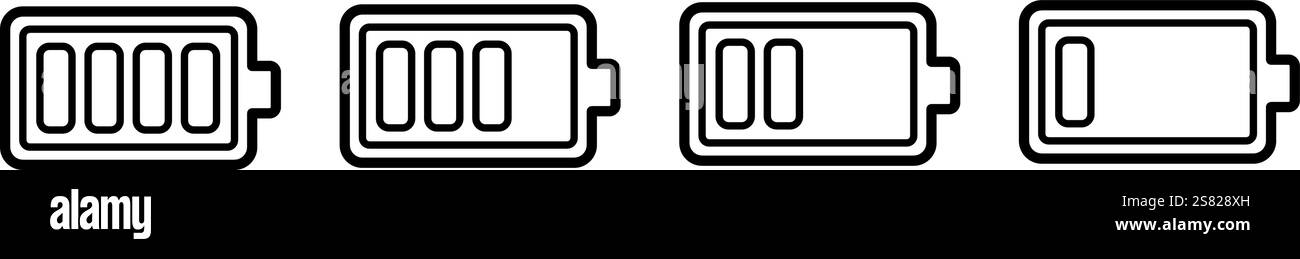 battery, battery charging - vector icon SET Stock Vector Image & Art ...