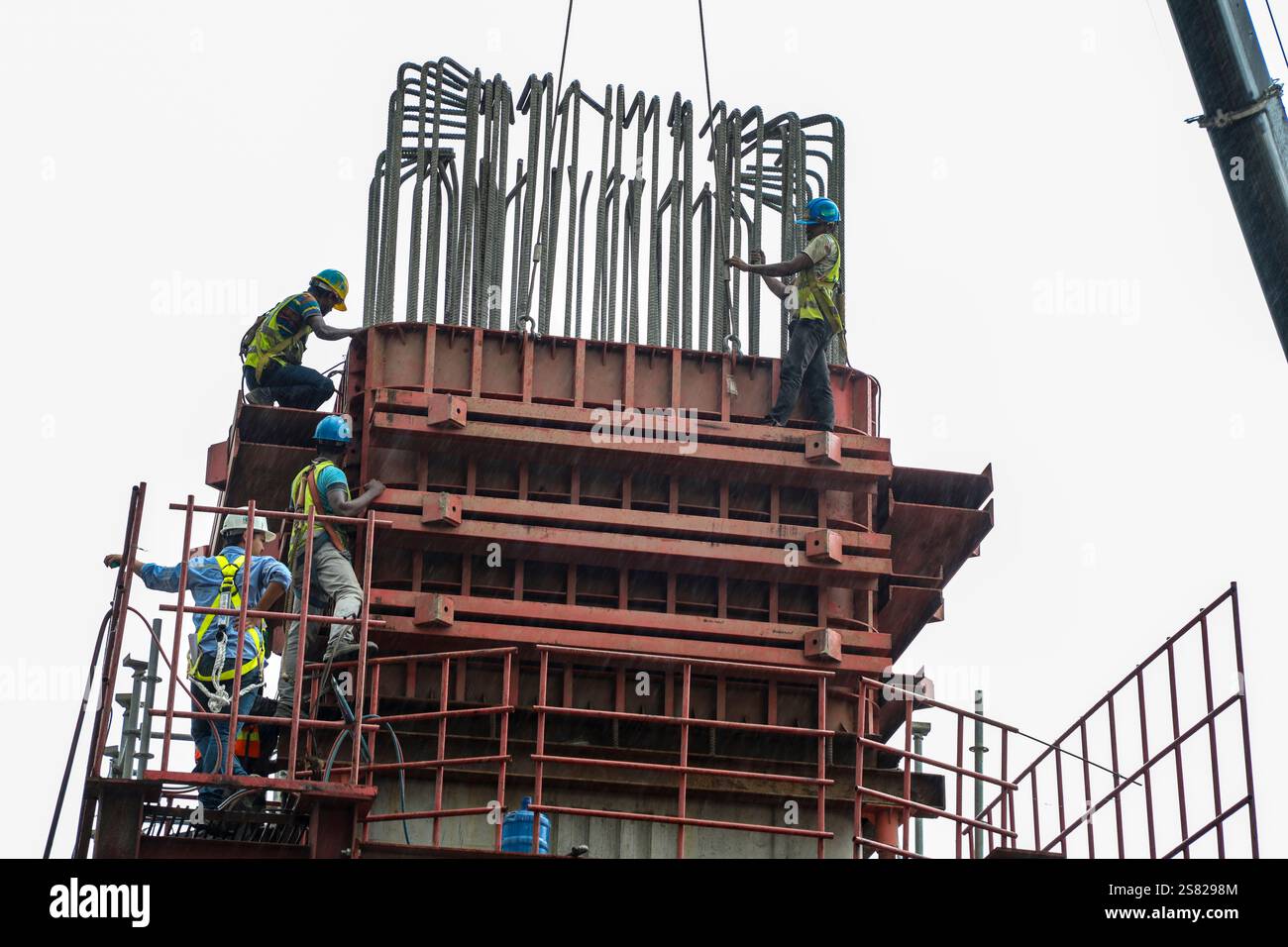 Construction of the Dhaka Metro Rail in Agargaon, Dhaka, Bangladesh ...