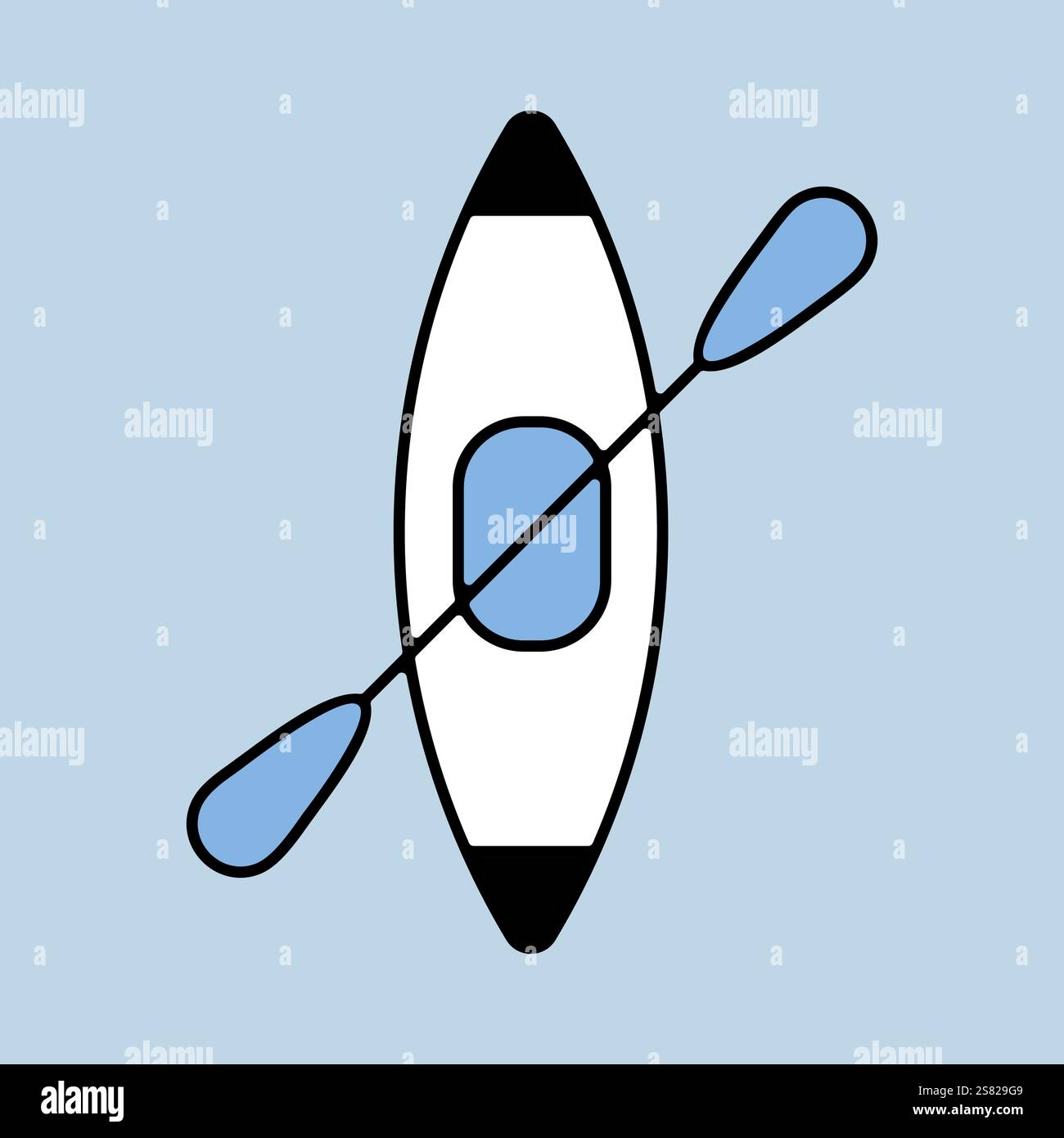 Kayak with paddle vector isolated icon. Camping sign. Graph symbol for ...