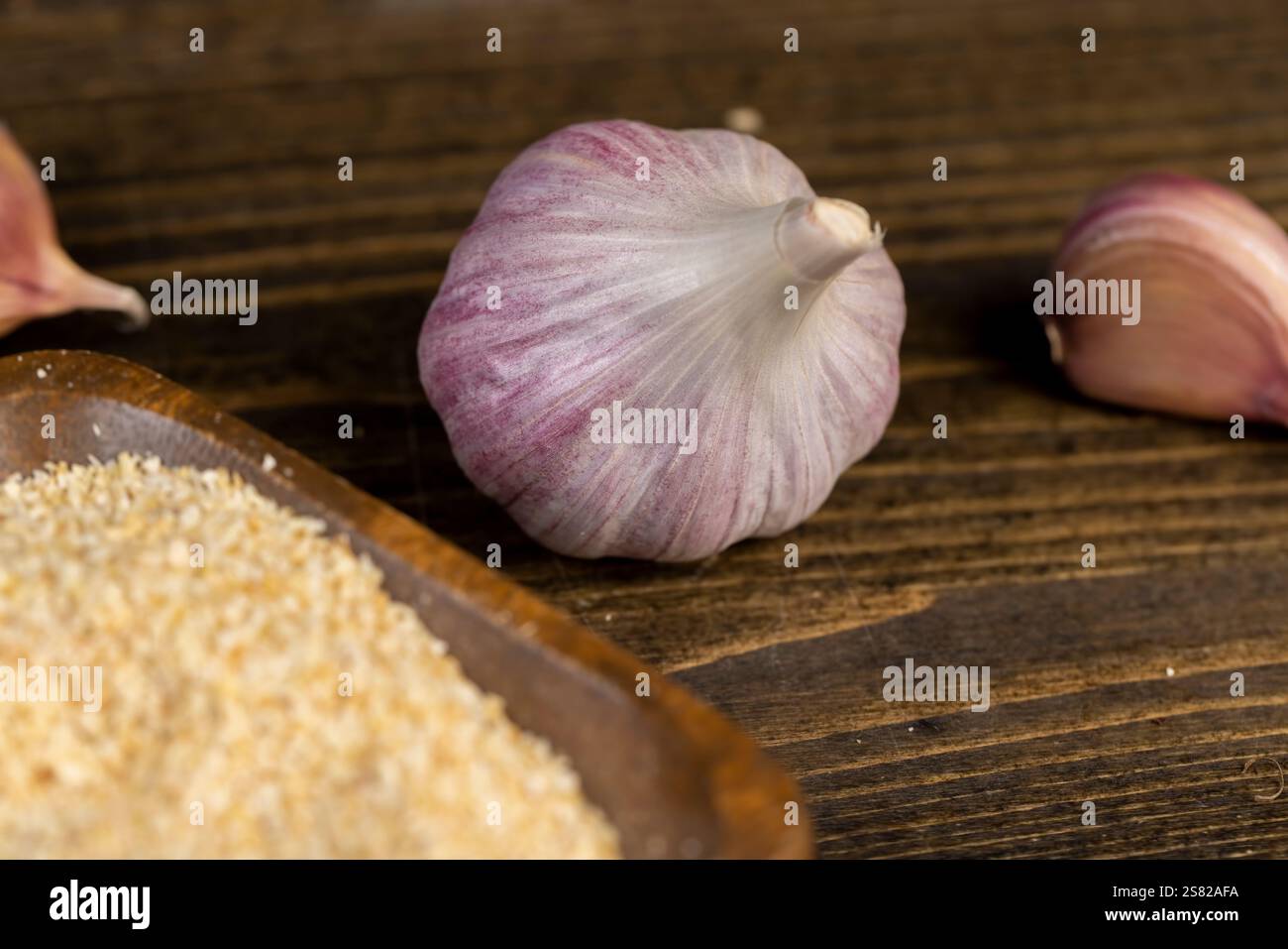 dried garlic fruits for cooking, dried spices from very small pieces of ...