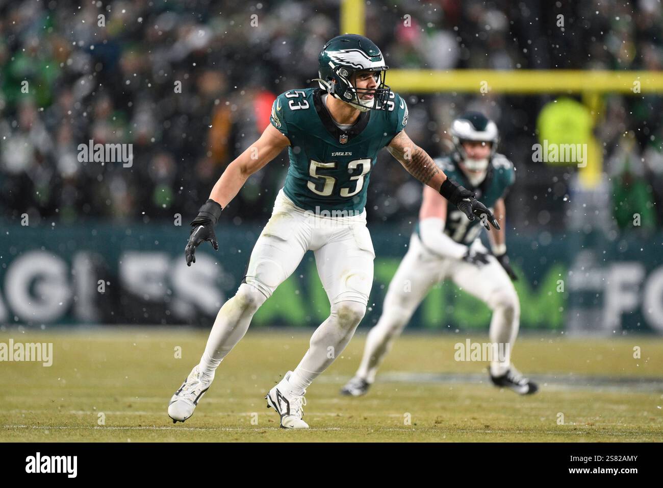 Philadelphia Eagles linebacker Zack Baun (53) in action during the ...