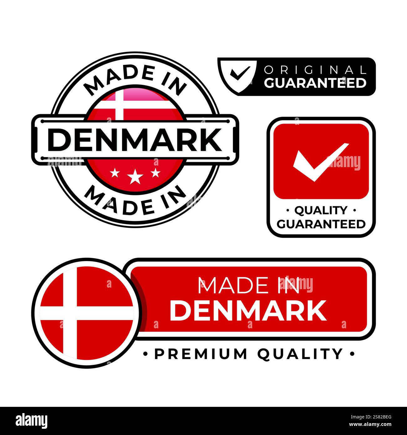 Badge bundle made in Denmark label icon emblem isolated on white ...
