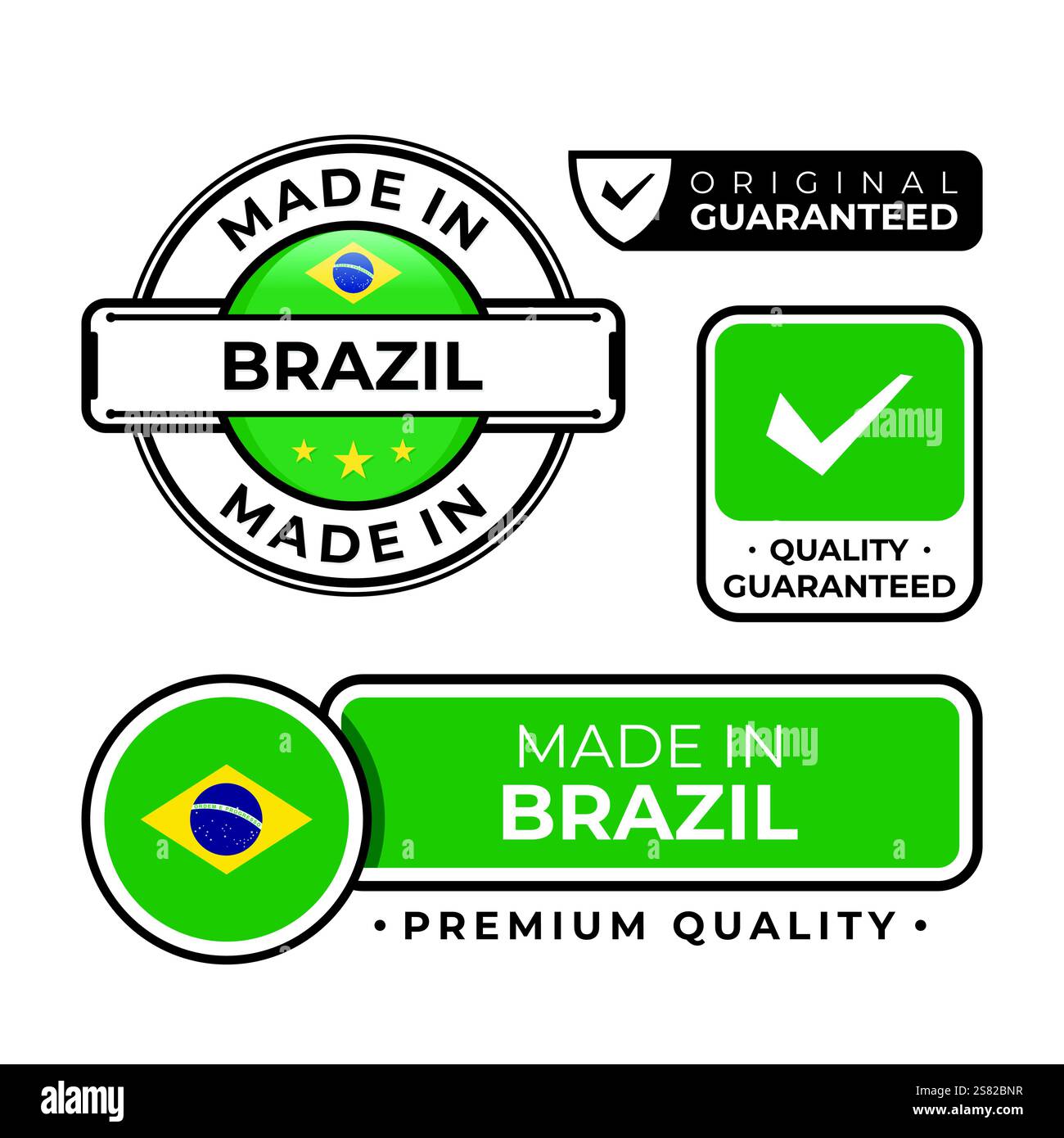Badge bundle made in Brazil label icon emblem isolated on white ...