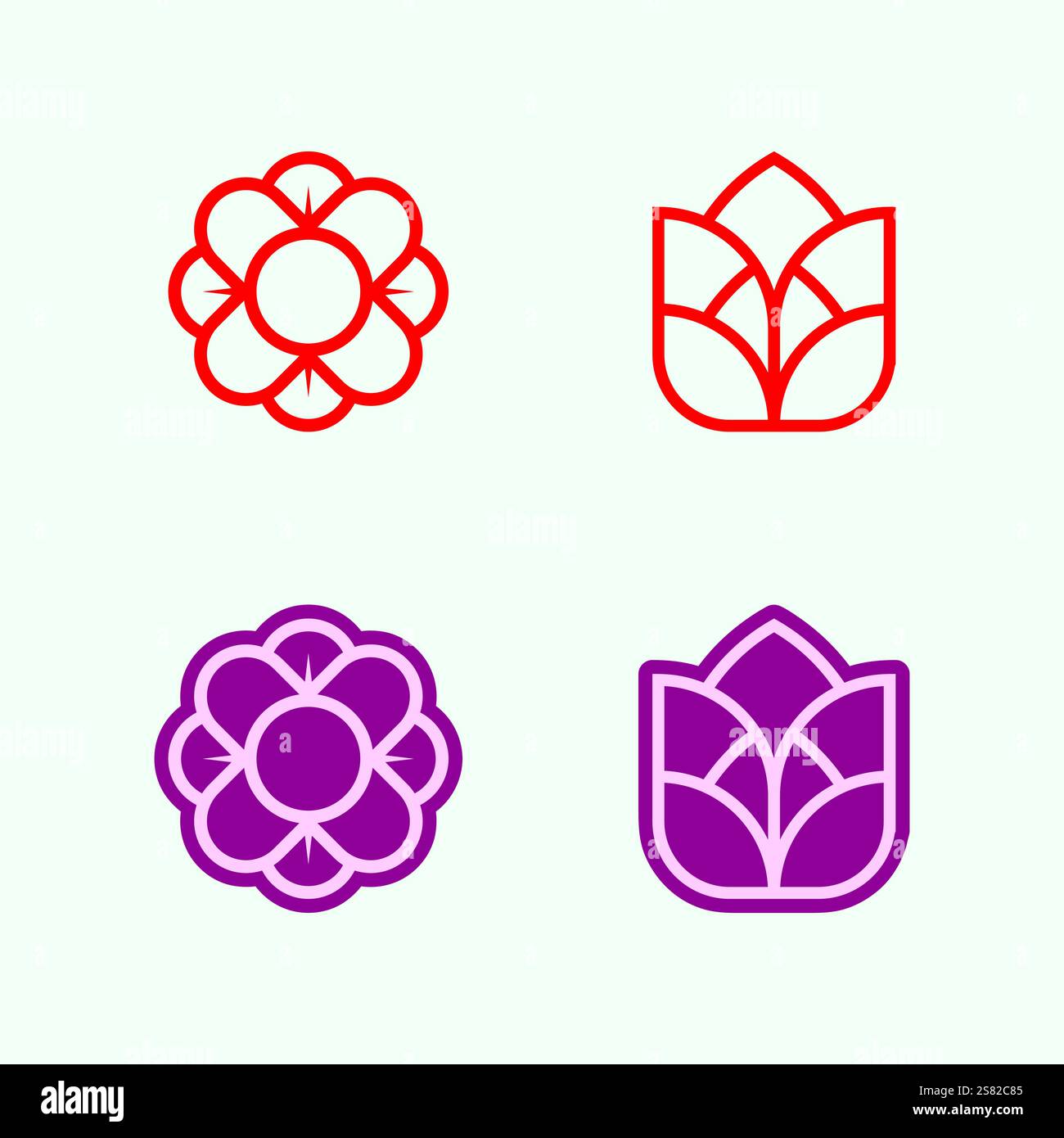 Flower logo. The circular logo. Logo of the flower. Stylized flower ...