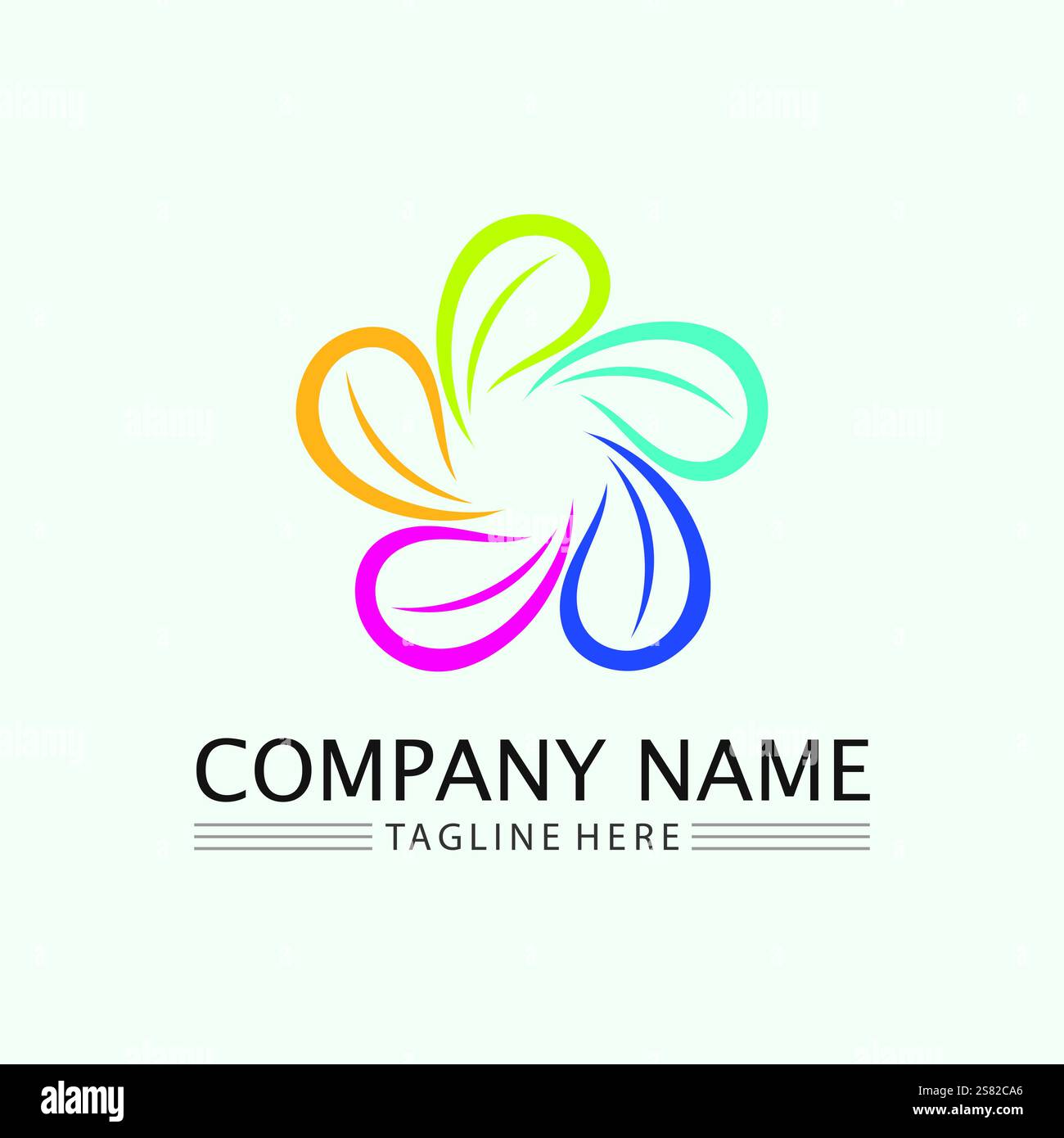 Flower logo. The circular logo. Logo of the flower. Stylized flower ...