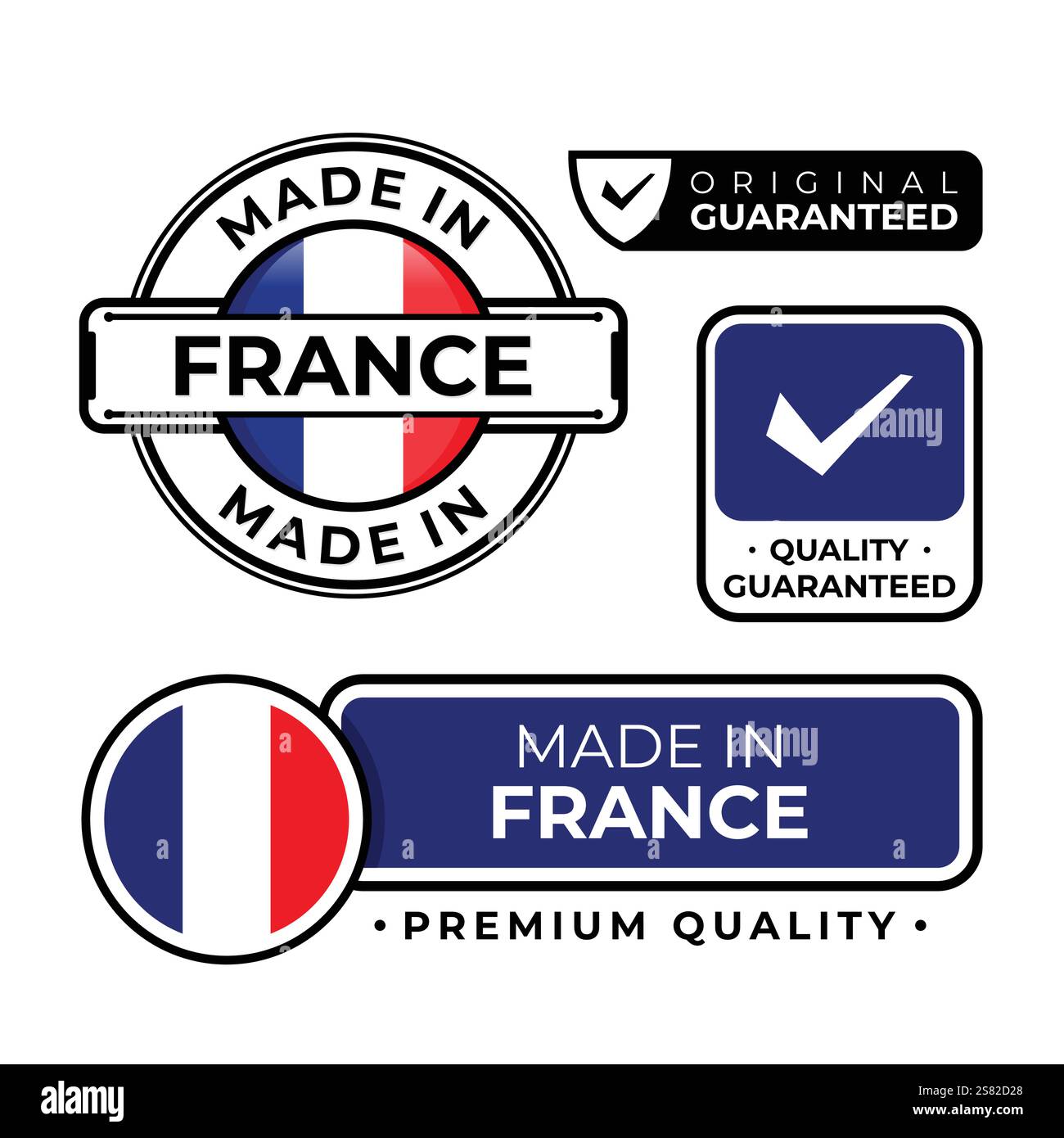 Badge bundle made in France label icon emblem isolated on white ...