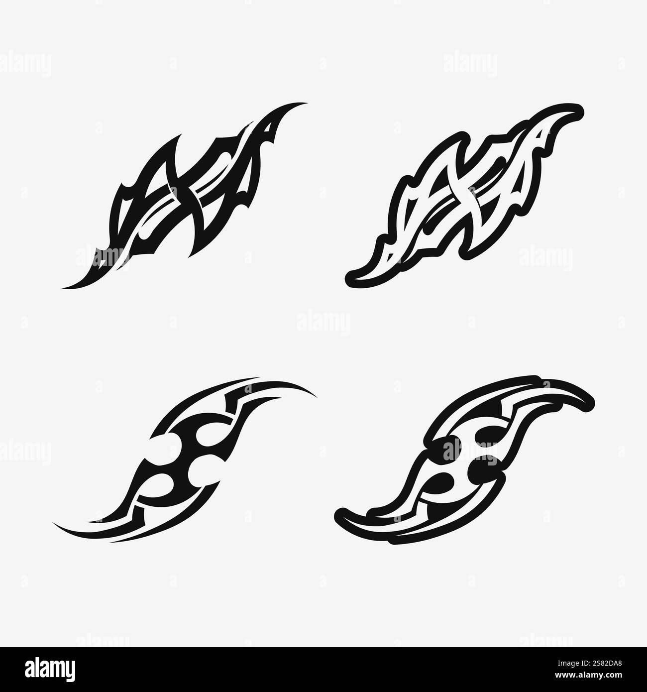 black tribal vector logo design icon and sign tribal Stock Vector Image ...