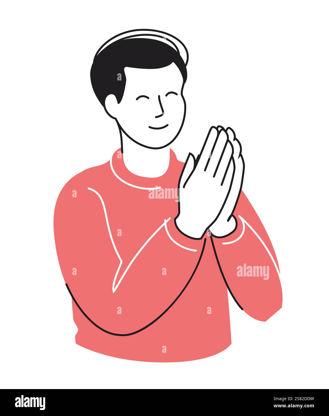 Praying hands. Faith, prayer vector illustration Stock Vector Image ...