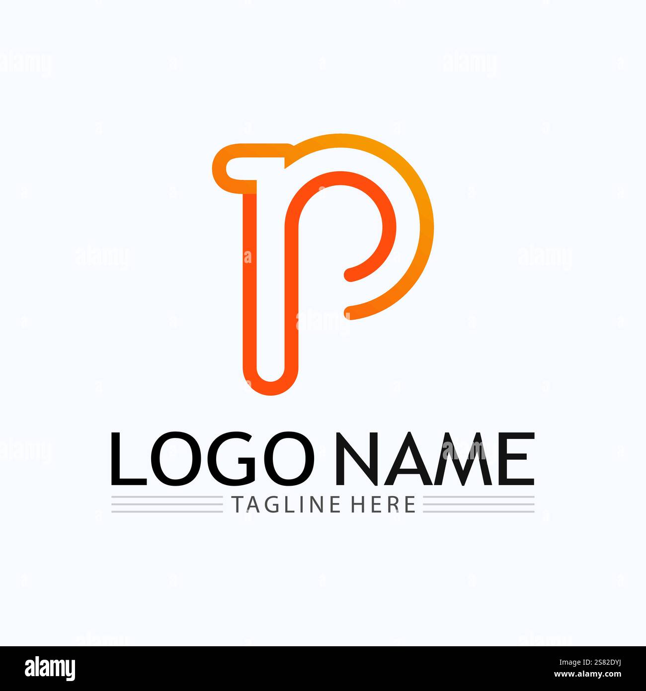 Letter P an d P Logo vector illustration design Stock Vector Image ...