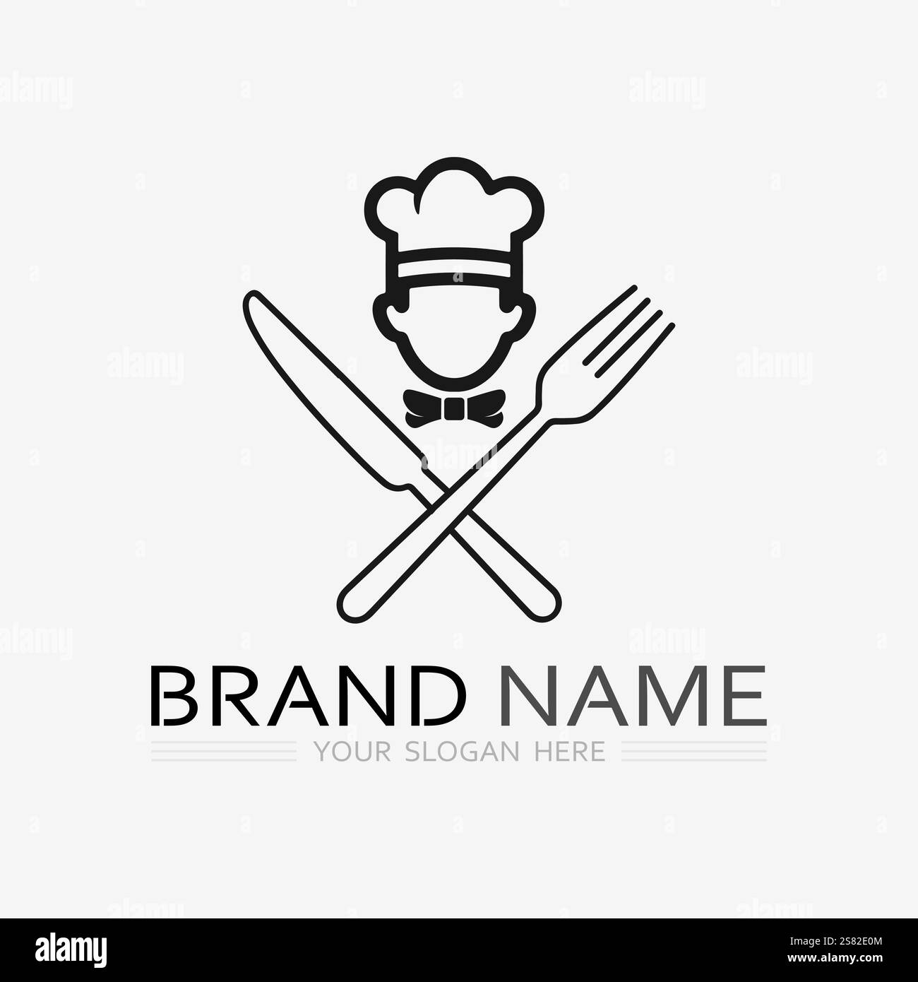 KITCHEN AND CHEF LOGO FOOD ICON RESTO AND CAFE DESIGN VECTOR Stock ...