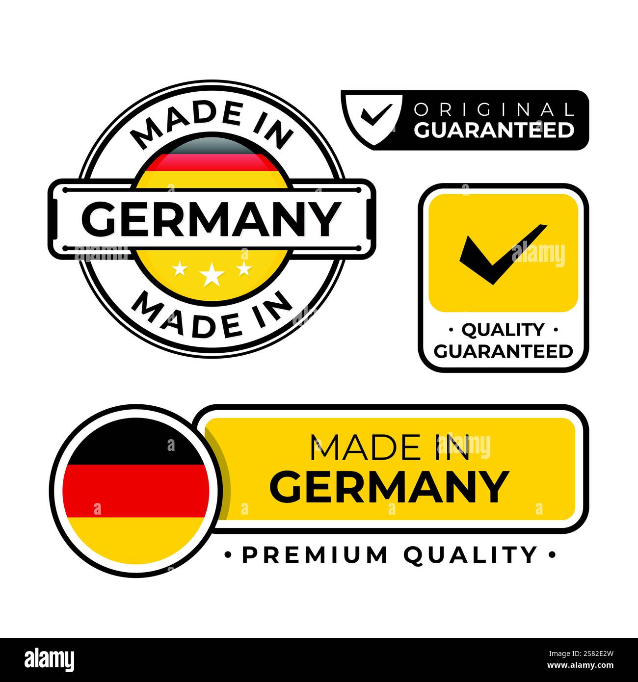 Badge bundle made in Germany label icon emblem isolated on white ...