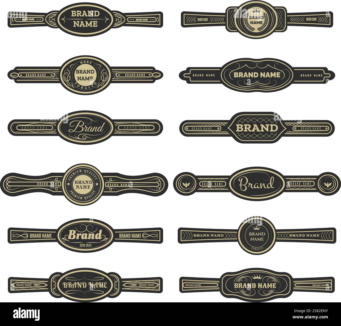 Retro craft cigar label templates Stock Vector Image & Art - Alamy