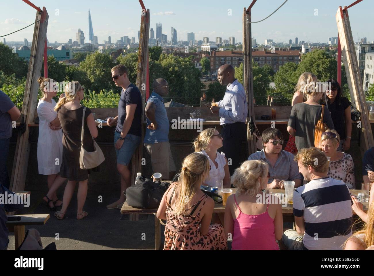 City of London skyline London Bars 2010s UK. Franks Campari Peckham ...