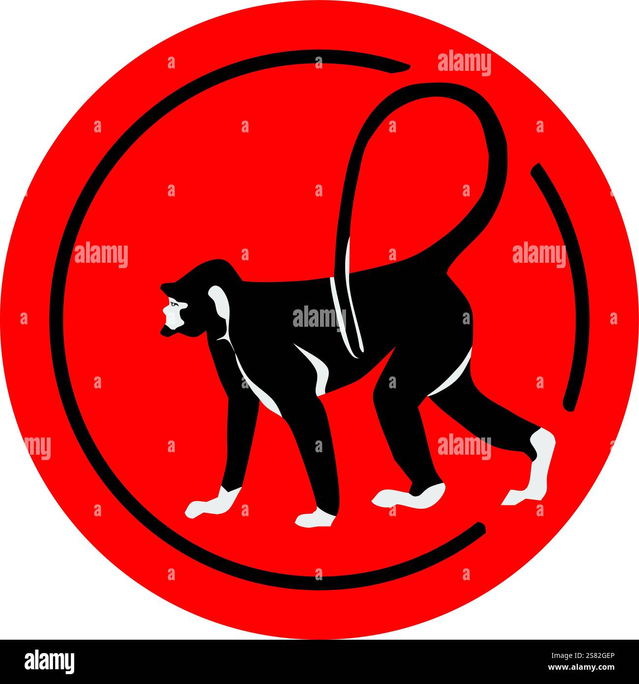 Monkey Chinese Zodiac Sign Stock Vector Image & Art - Alamy