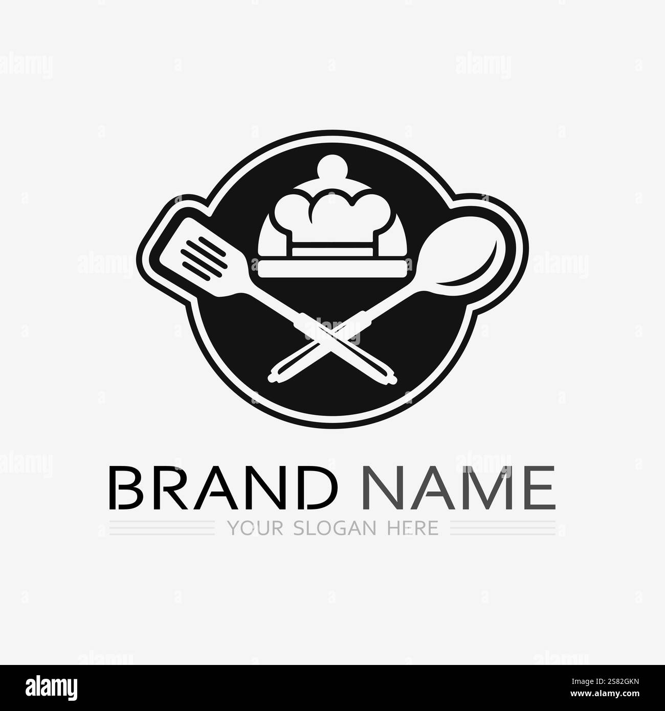 KITCHEN AND CHEF LOGO FOOD ICON RESTO AND CAFE DESIGN VECTOR Stock ...