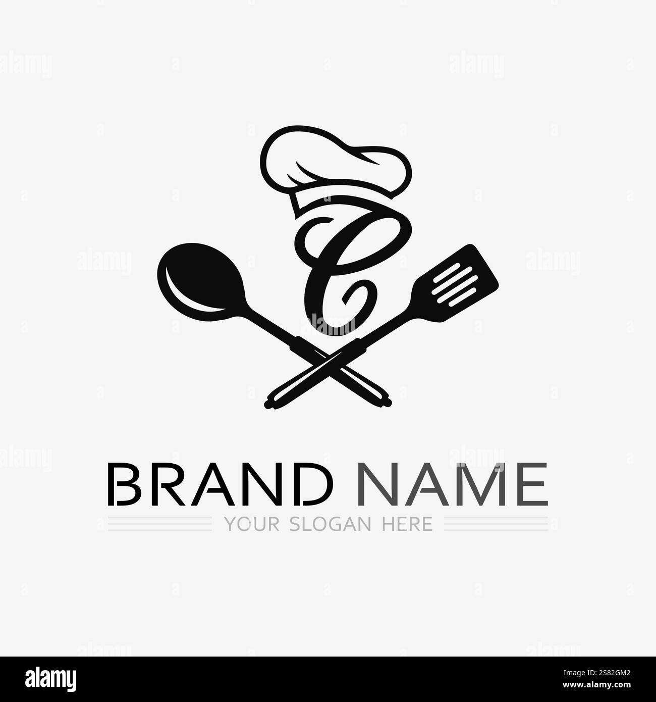 KITCHEN AND CHEF LOGO FOOD ICON RESTO AND CAFE DESIGN VECTOR Stock ...