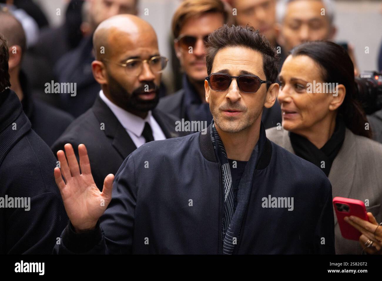 Milan, Italy. 20th Jan, 2025. Adrien Brody arrives at the Giorgio Armani fashion show during the ...