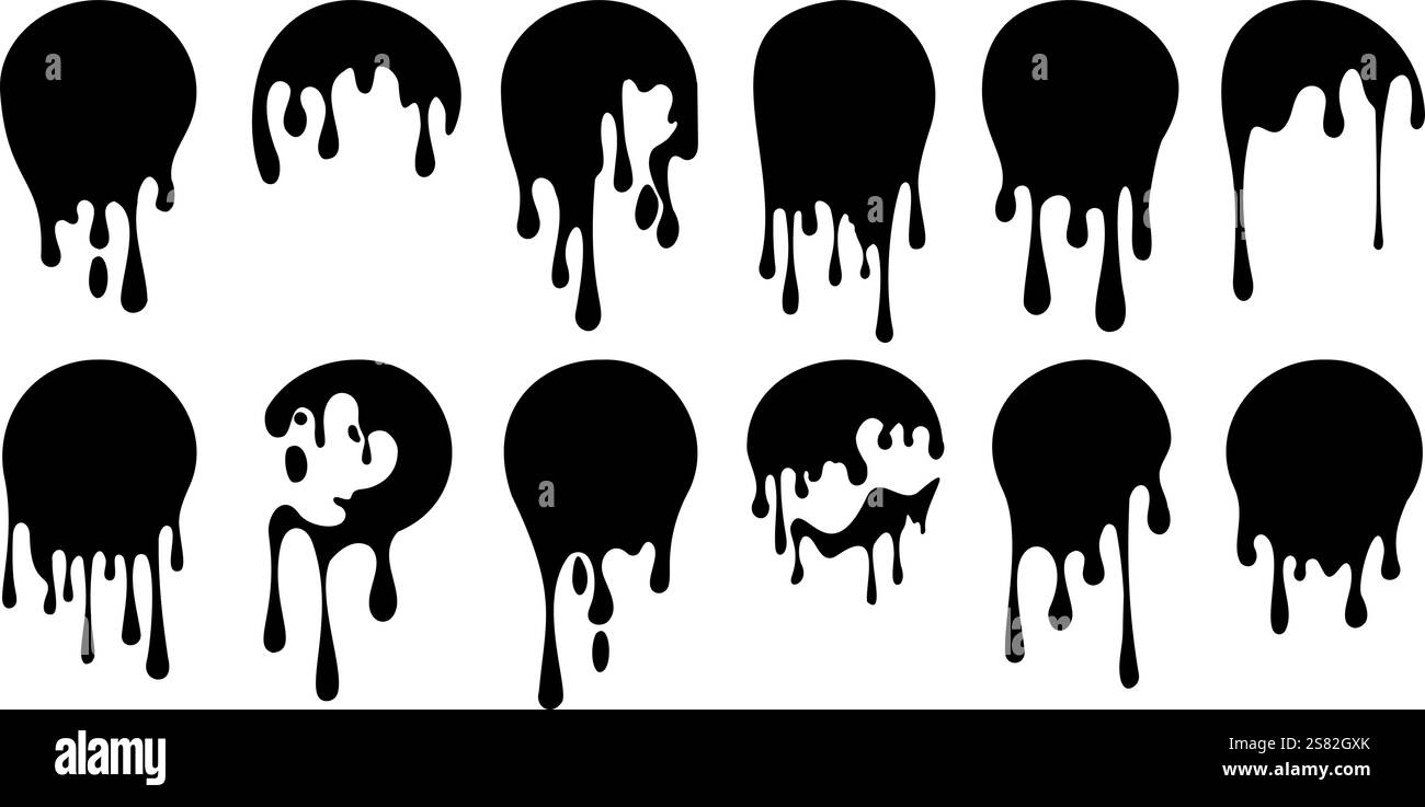 Dripping paint icon set Cut Out Stock Images & Pictures - Alamy