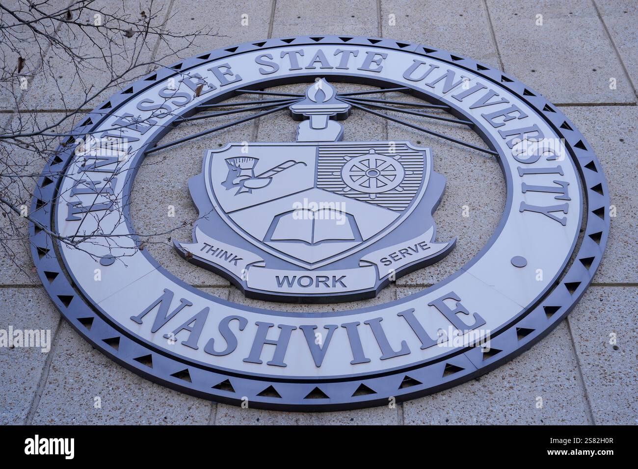 The seal of Tennessee State University is seen on the Avon Williams ...