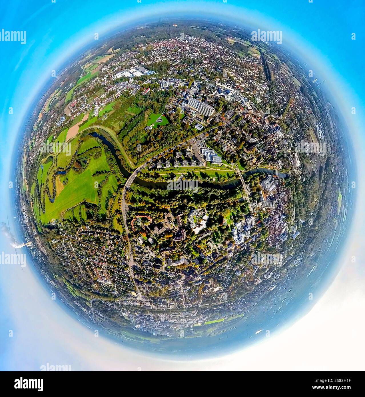 Aerial view, Marien Hospital hospital, oval building MVZ Prof. Dr ...