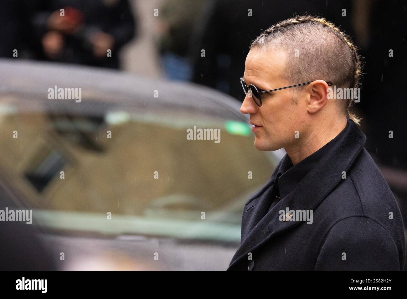 Matt Smith arrives at the Giorgio Armani fashion show during the Milan ...