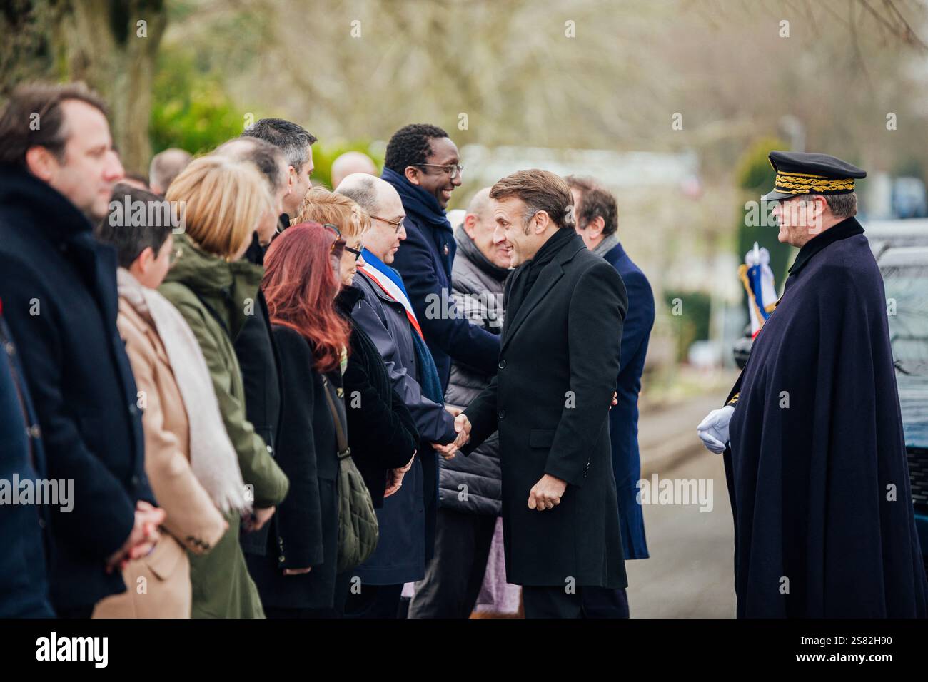 Cesson Sevigne, France. 20th Jan, 2025. Republican welcome by the mayor ...