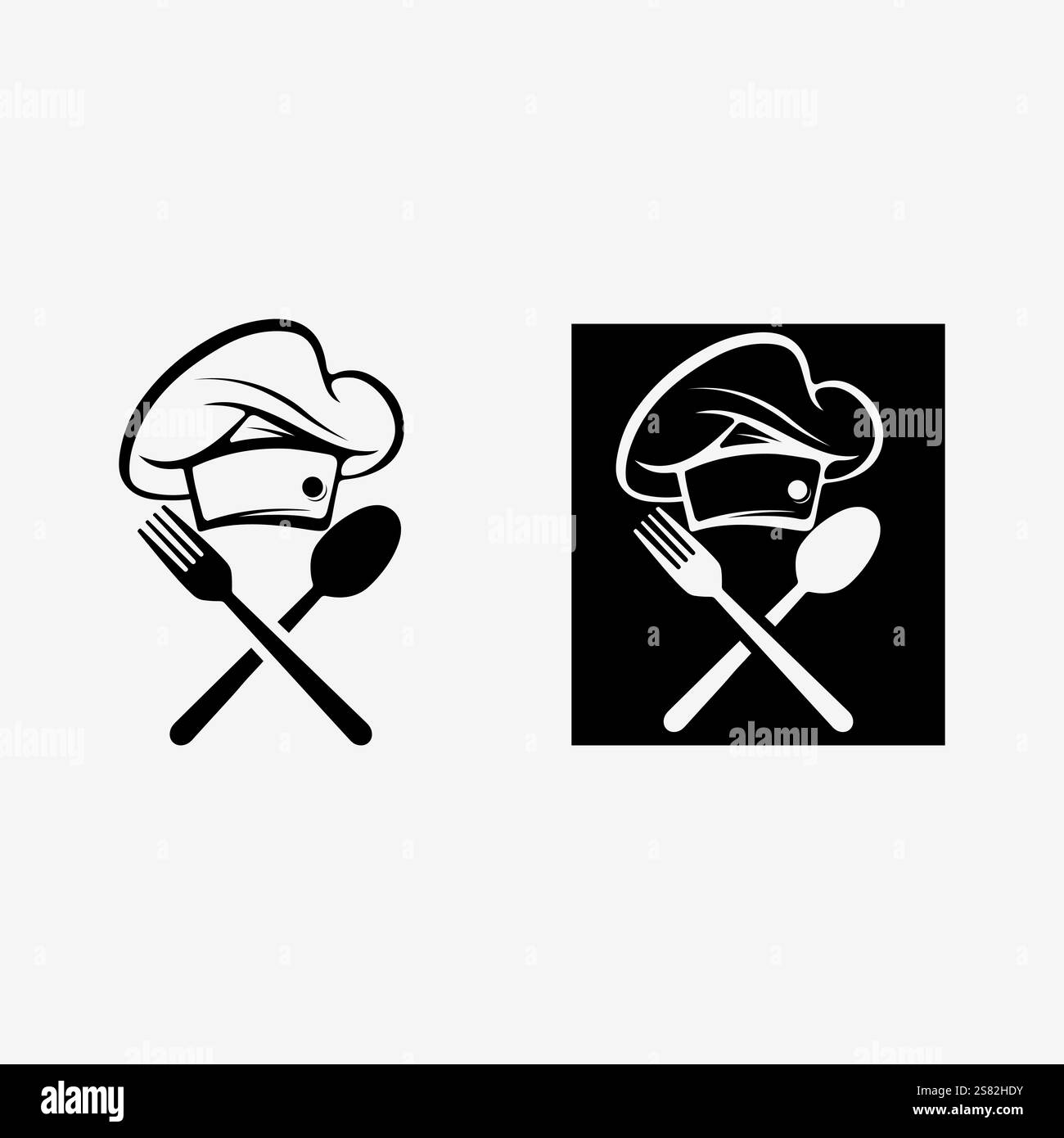 KITCHEN AND CHEF LOGO FOOD ICON RESTO AND CAFE DESIGN VECTOR Stock ...