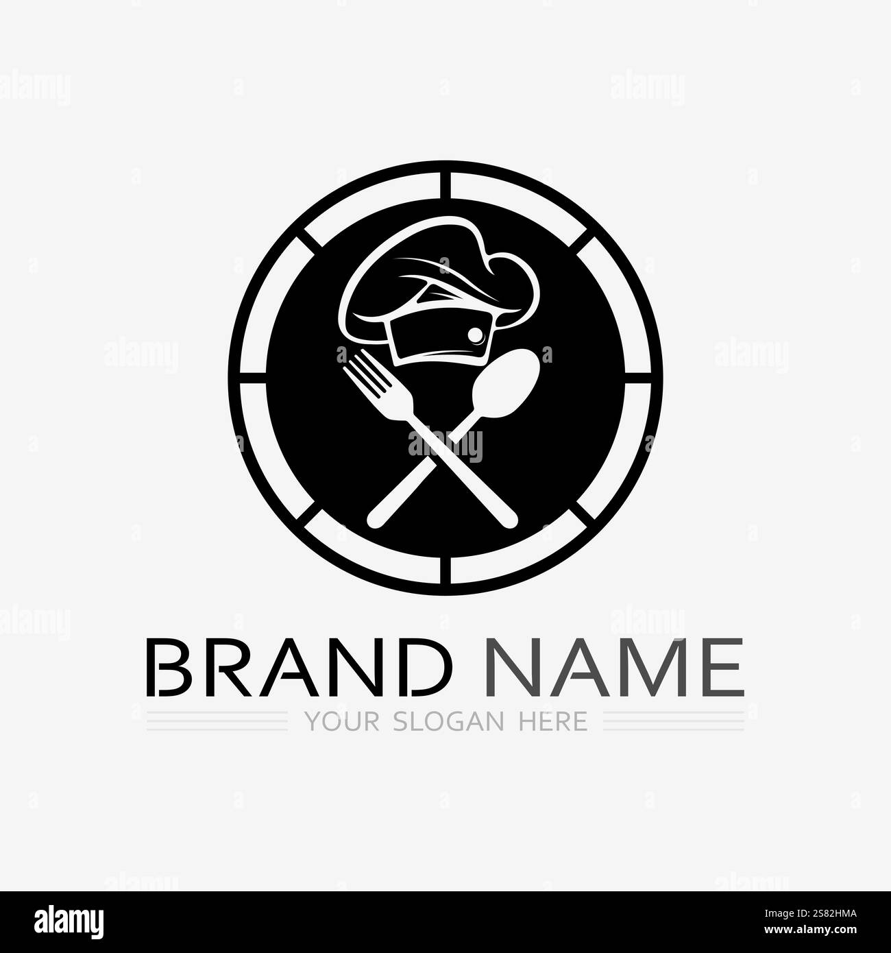 KITCHEN AND CHEF LOGO FOOD ICON RESTO AND CAFE DESIGN VECTOR Stock ...