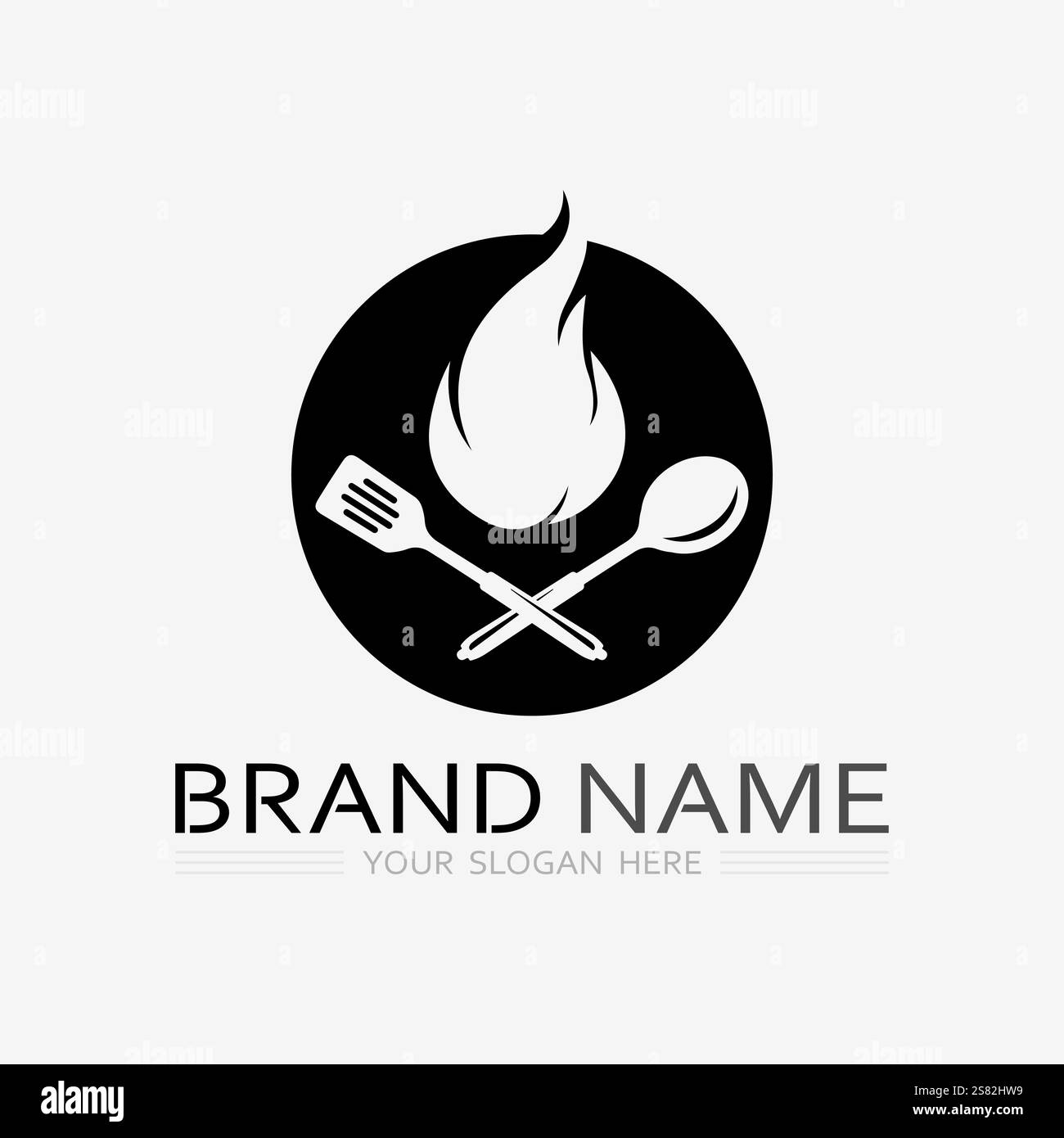 KITCHEN AND CHEF LOGO FOOD ICON RESTO AND CAFE DESIGN VECTOR Stock ...