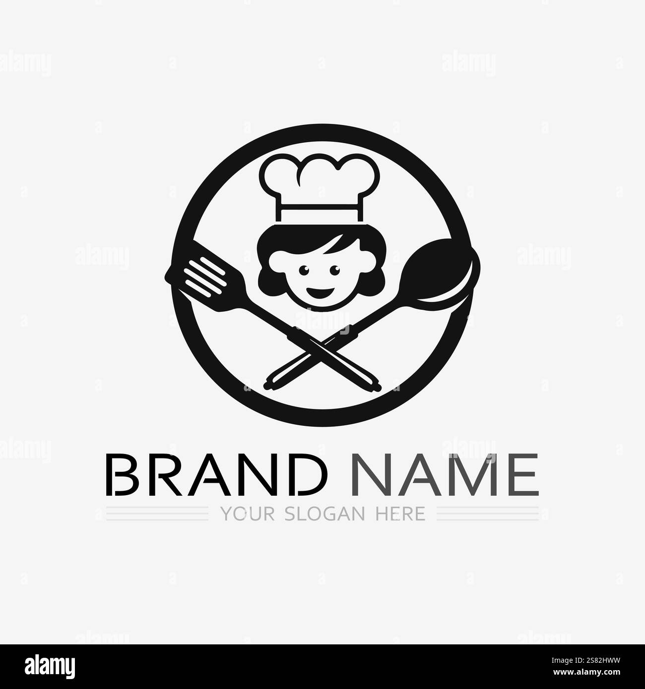 KITCHEN AND CHEF LOGO FOOD ICON RESTO AND CAFE DESIGN VECTOR Stock ...